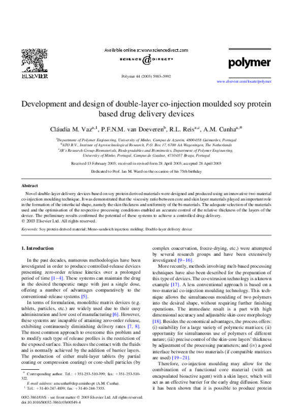 (PDF) Development and design of double-layer co-injection moulded soy ...
