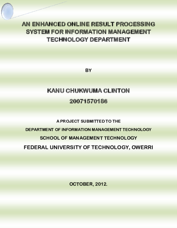 (PDF) AN ENHANCED ONLINE RESULT PROCESSING SYSTEM FOR INFORMATION ...