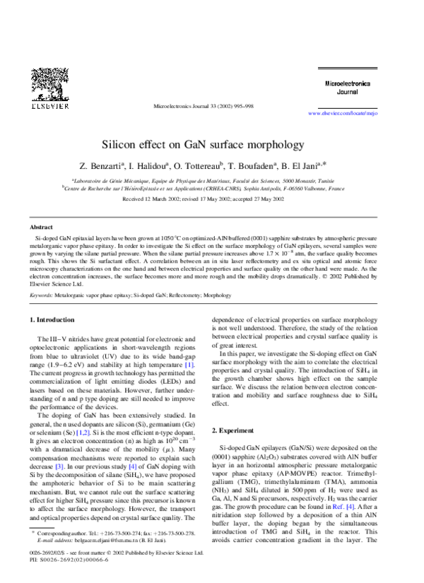 (PDF) Silicon effect on GaN surface morphology