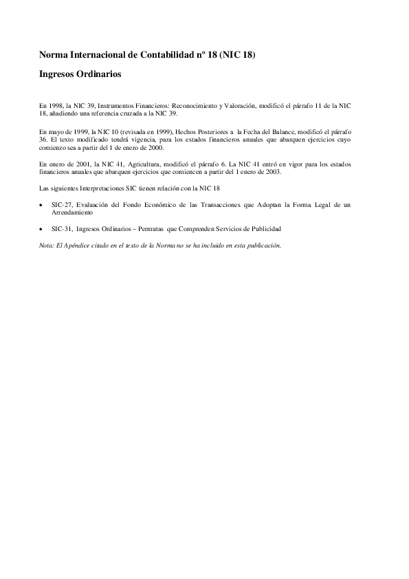 (PDF) Norma Internacional de Contabilidad nº 18 (NIC 18) Ingresos ...
