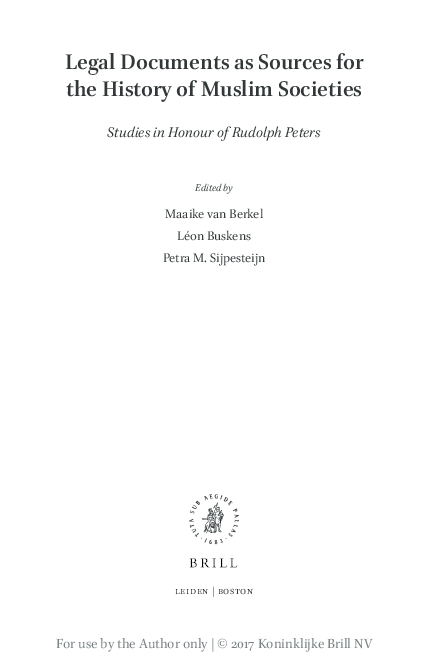 (PDF) Rudolph Peters and the History of Modern Egyptian Law