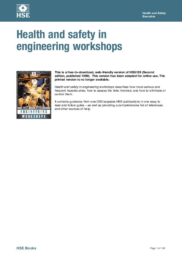 (PDF) Health and safety in engineering workshops