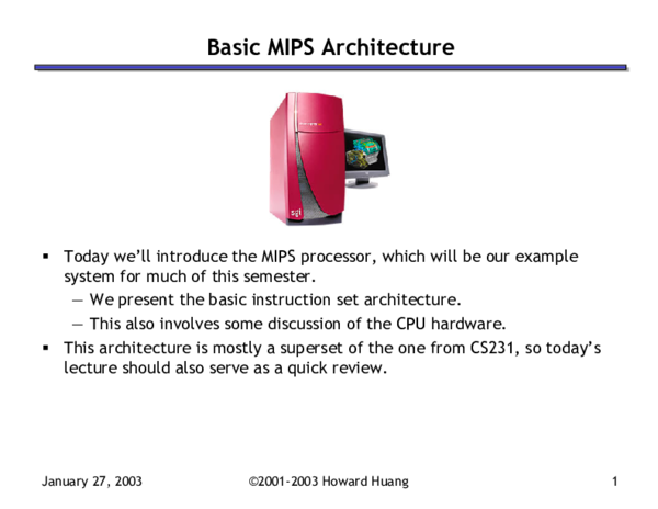 (PDF) Basic MIPS Architecture