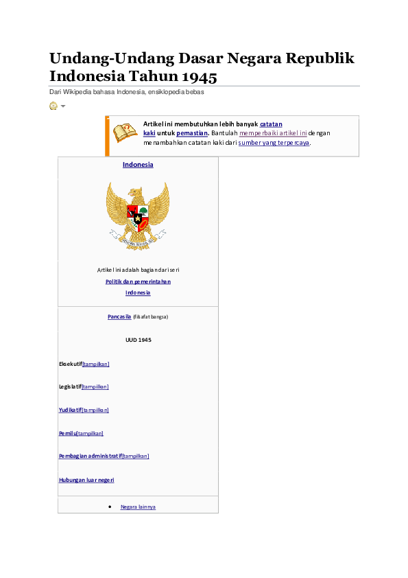 (DOC) Undang-Undang Dasar Negara Republik Indonesia Tahun 1945 | Suci ...