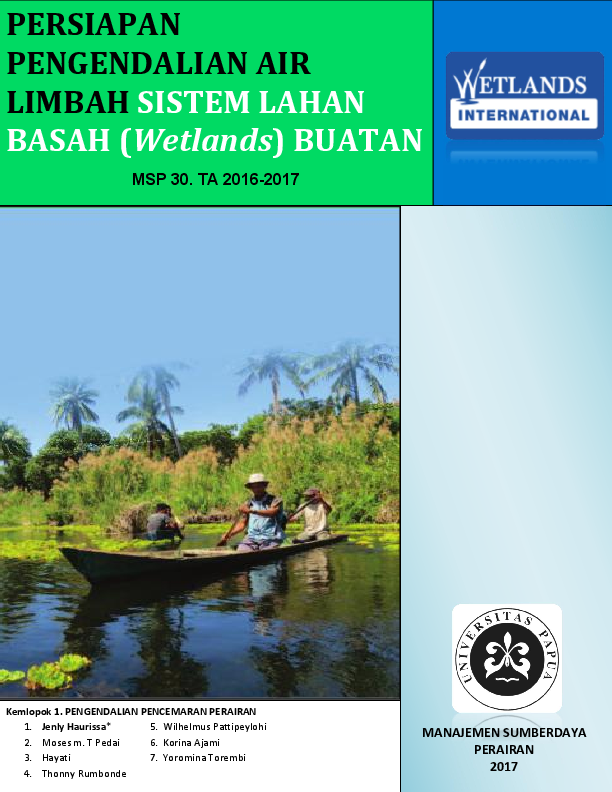 (PDF) PREPARATION OF WASTEWATER CONTROL USING ARTIFICIAL WETLAND SYSTEM ...