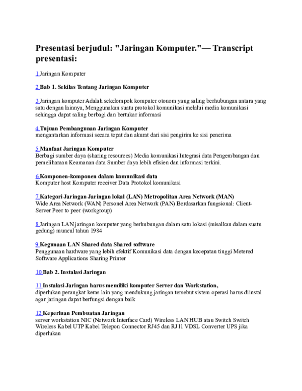 (DOC) Presentasi berjudul jarkom