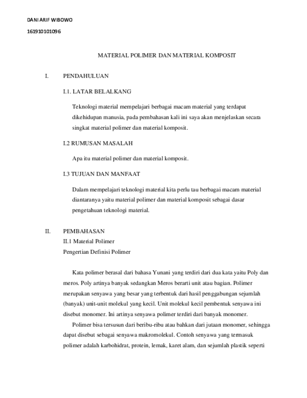 (DOC) MATERIAL POLIMER DAN MATERIAL KOMPOSIT.docx