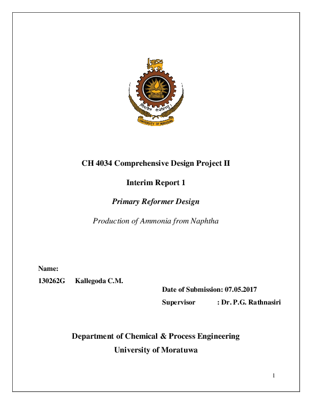 (PDF) Basic Design of Tubular Steam Reformer