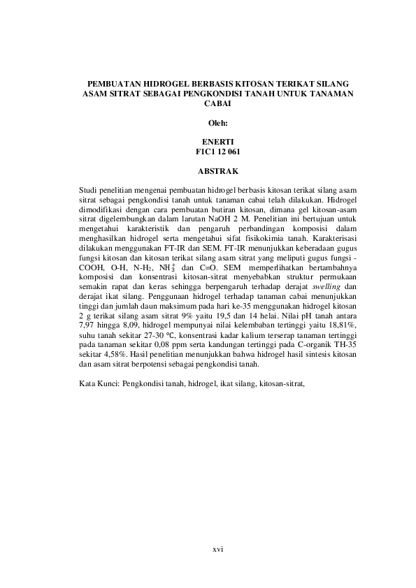 (DOC) PEMBUATAN HIDROGEL BERBASIS KITOSAN TERIKAT SILANG ASAM SITRAT ...