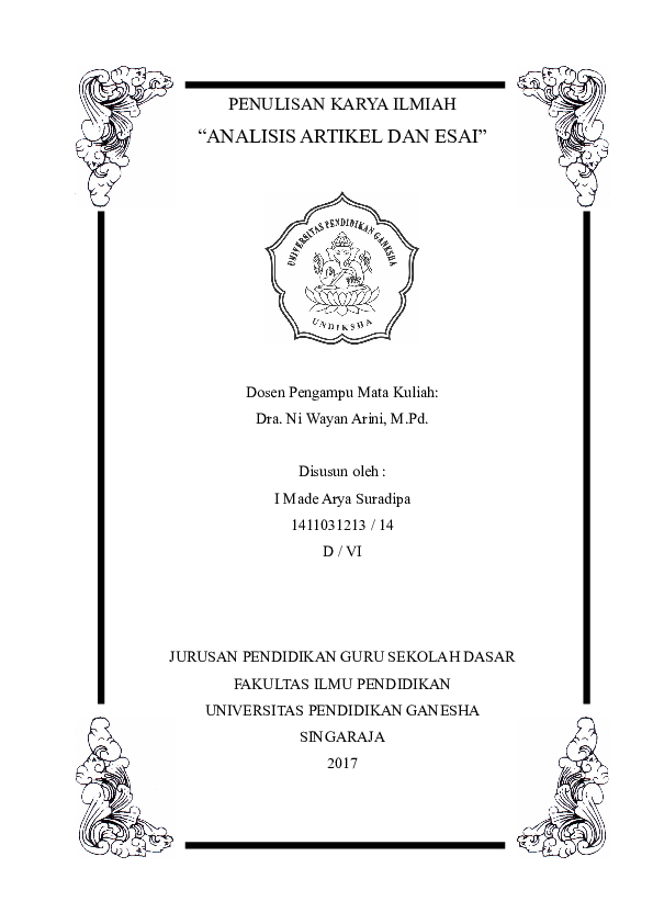 Doc Analisis Artikel Dan Esai