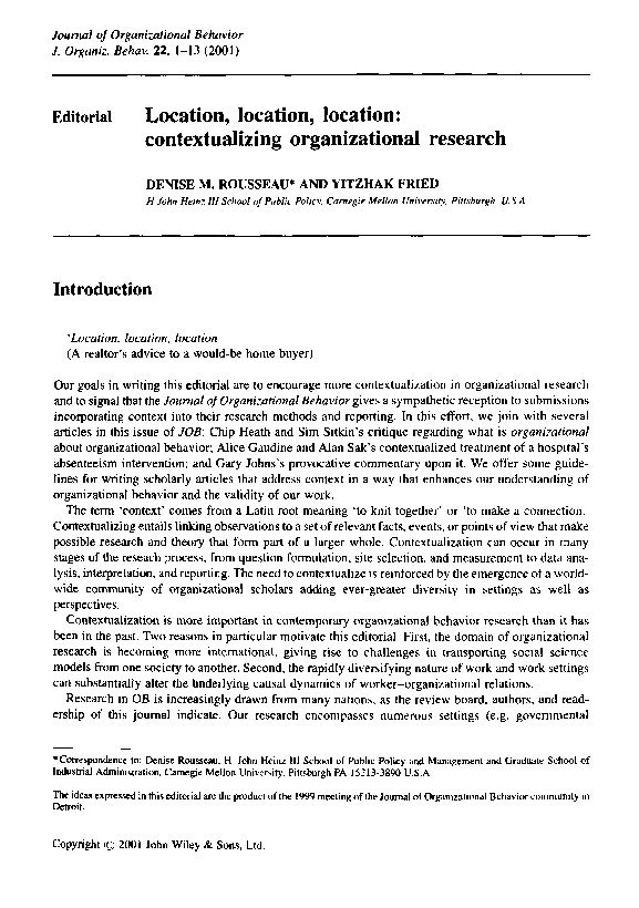 (PDF) Editorial Location, location, location: contextualizing ...