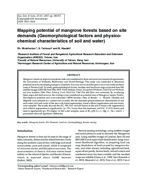 Pdf Geostatistical Approach For Site Suitability Mapping Of Degraded Mangrove Forest In The