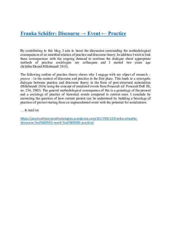 (PDF) Schäfer, Franka: Discourse -> Event