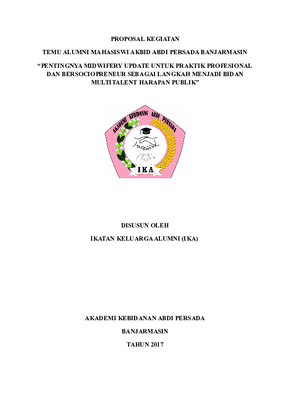 (DOC) PROPOSAL KEGIATAN TEMU ALUMNI FIX 2017