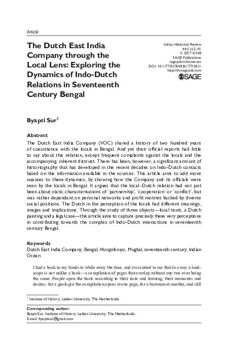 (PDF) The Dutch East India Company through the Local Lens: Exploring ...