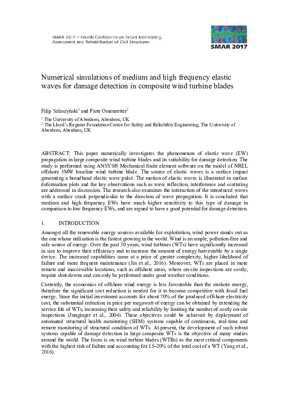 (PDF) Numerical simulations of medium and high frequency elastic waves for damage detection in ...