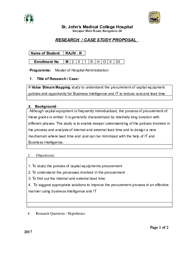 (DOC) Rajiv Case study Proposal TISS MHA Internship - Copy | RAJIV AMAN ...