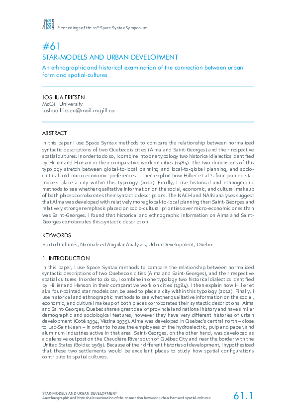 (PDF) Star models and urban development