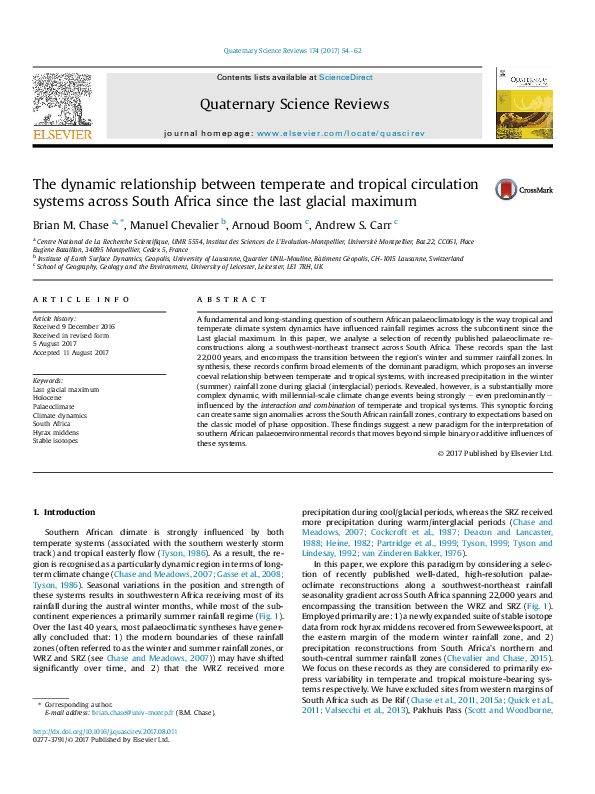 (PDF) The dynamic relationship between temperate and tropical ...