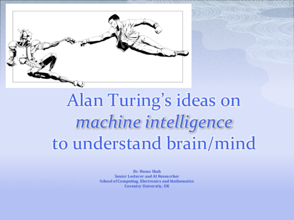 (PDF) Alan Turing's ideas on machine intelligence to understand brain/mind