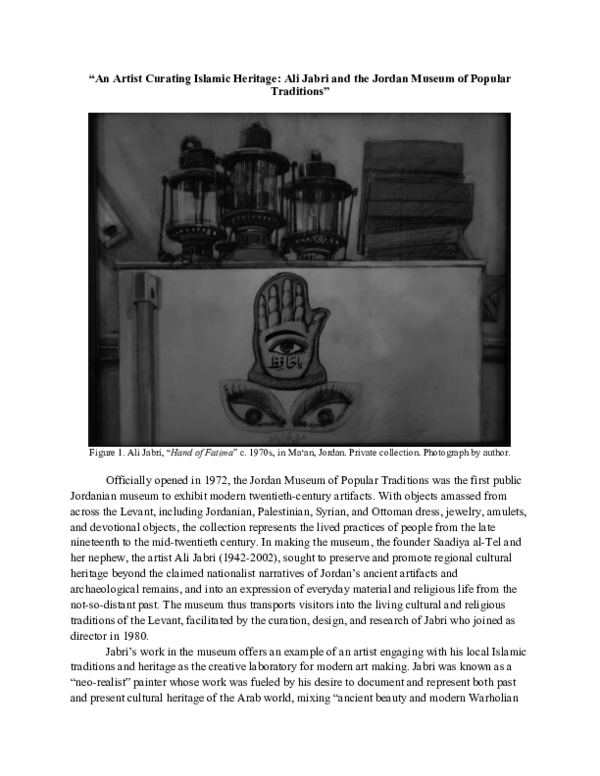 (PDF) An Artist Curating Islamic Heritage: Ali Jabri and the Jordan ...