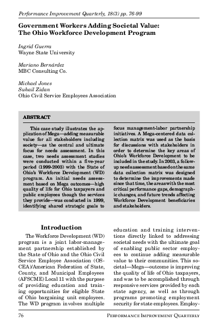 (PDF) Evaluating Ohio's Workforce Development Needs