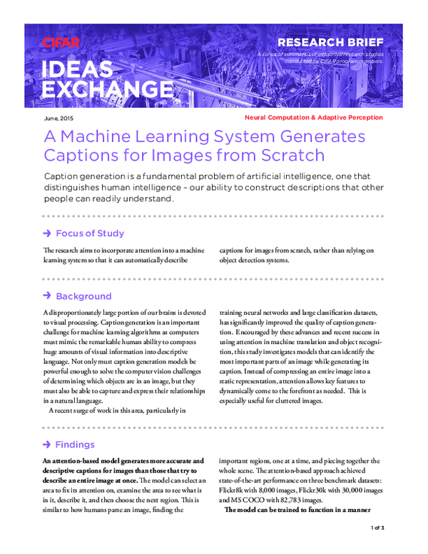 (PDF) A Machine Learning System Generates Captions for Images from Scratch