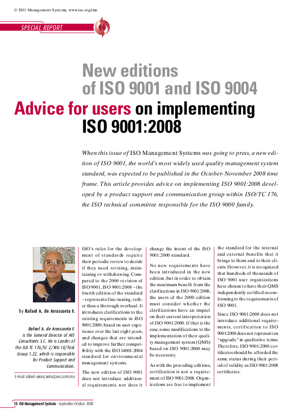 (PDF) New editions of ISO 9001 and ISO 9004