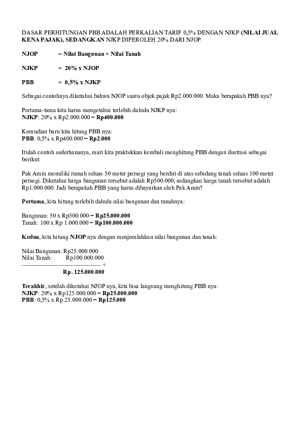 (DOC) DASAR PERHITUNGAN PBB