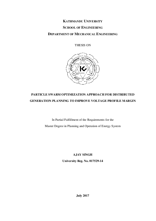 Pdf Particle Swarm Optimization Approach For Distributed Generation Planning To Improve