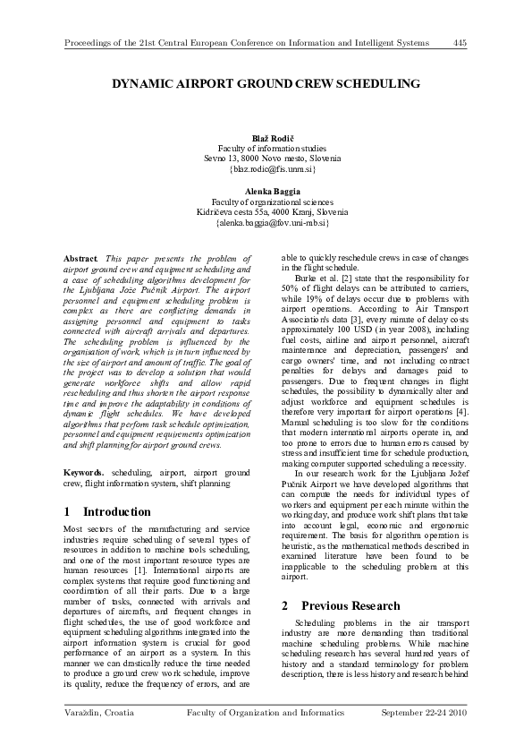 (PDF) Dynamic Airport Ground Crew Scheduling