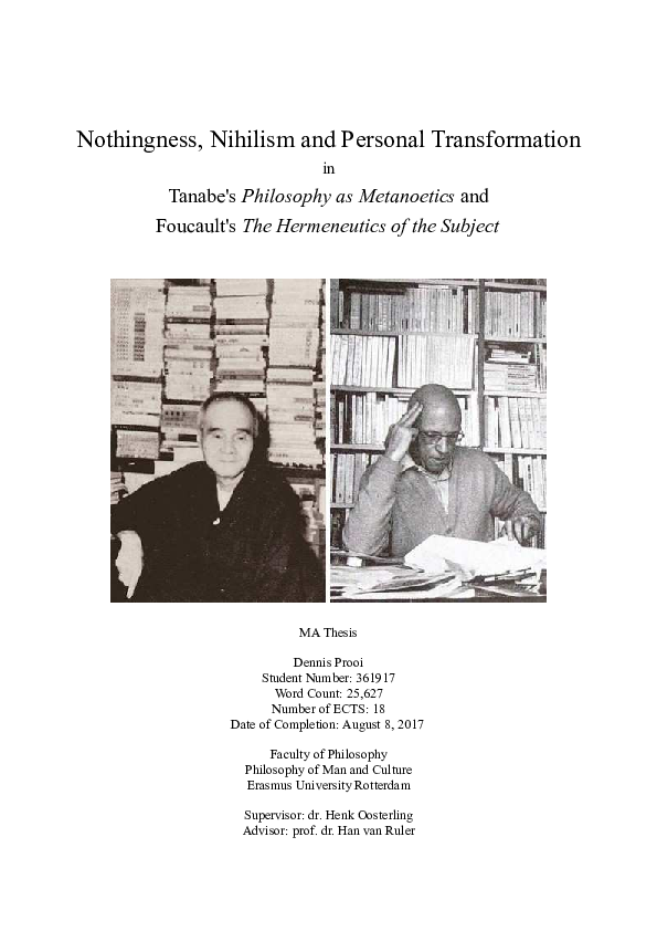 (PDF) Nothingness, Nihilism and Personal Transformation in Tanabe's ...