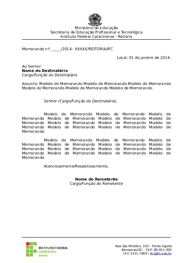 Modelo De Memorando
