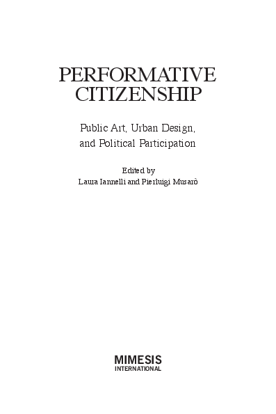 (PDF) PERFORMATIVE CITIZENSHIP Public Art, Urban Design, and Political ...