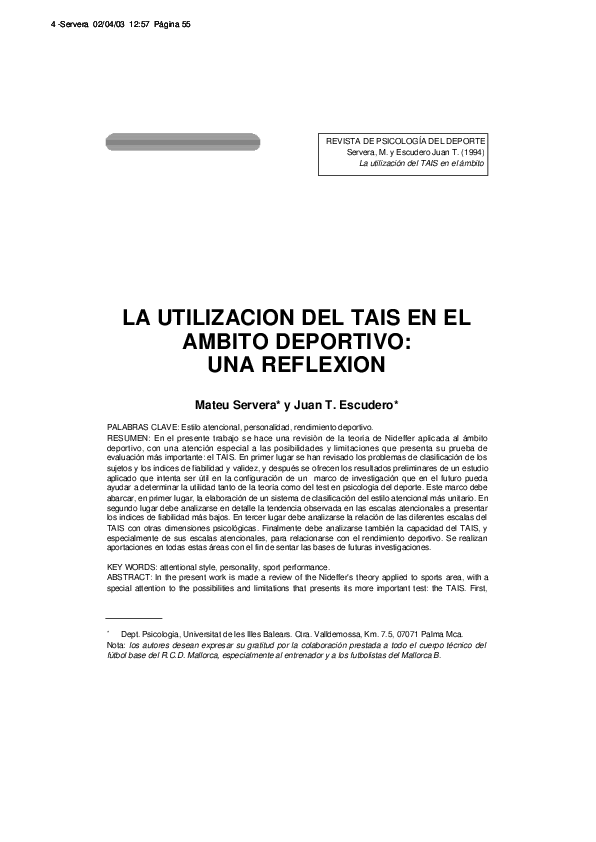 (PDF) LA UTILIZACION DEL TAIS EN EL AMBITO DEPORTIVO: UNA REFLEXION