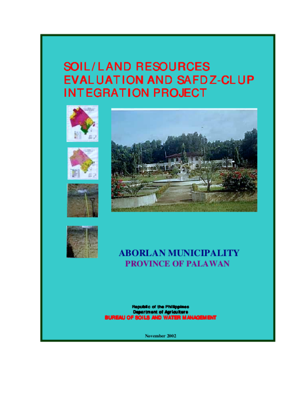 (PDF) Soil and Land Resources Report of Aborlan, Palawan