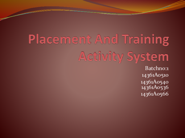 (PPT) Placement And Training