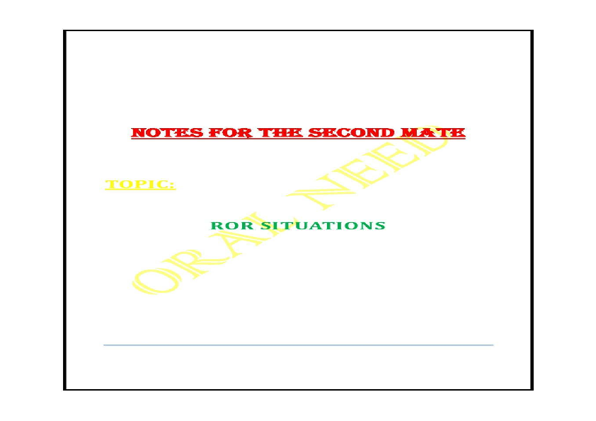 (PDF) ROR SITUATIONS