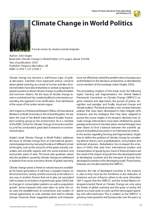 (PDF) Climate Change in World Politics