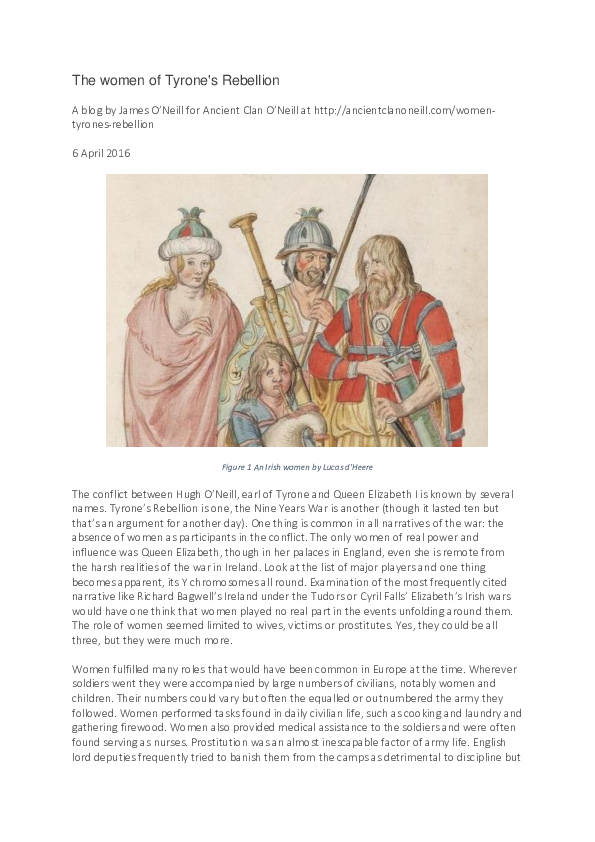 (PDF) The women of Tyrone's Rebellion