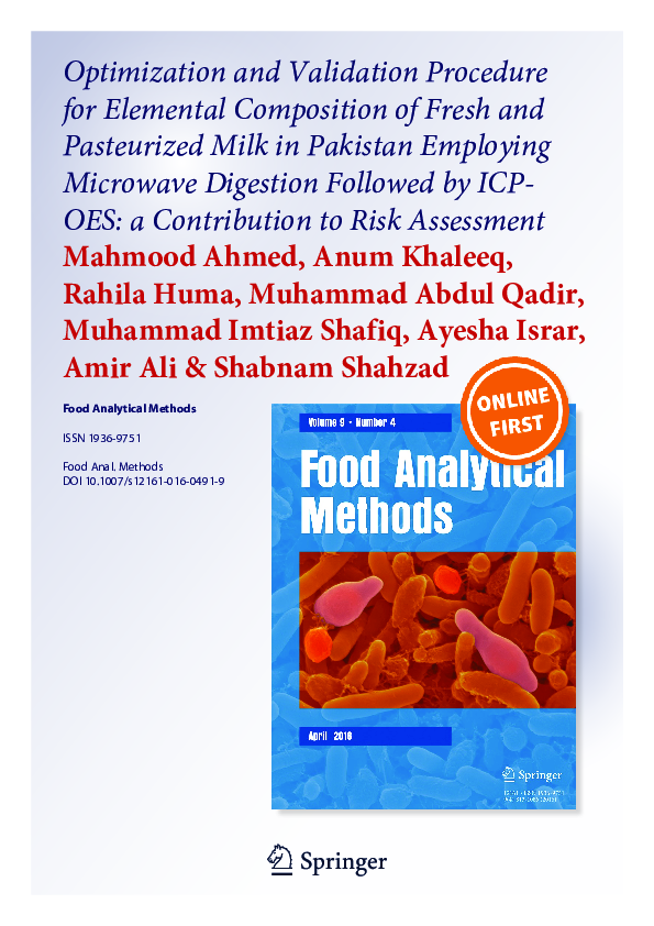 (PDF) Food Analytical Methods Optimization and Validation Procedure for ...
