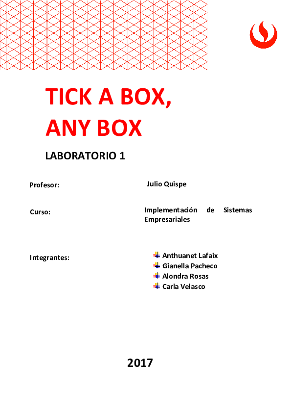 (DOC) TICK A BOX, ANY