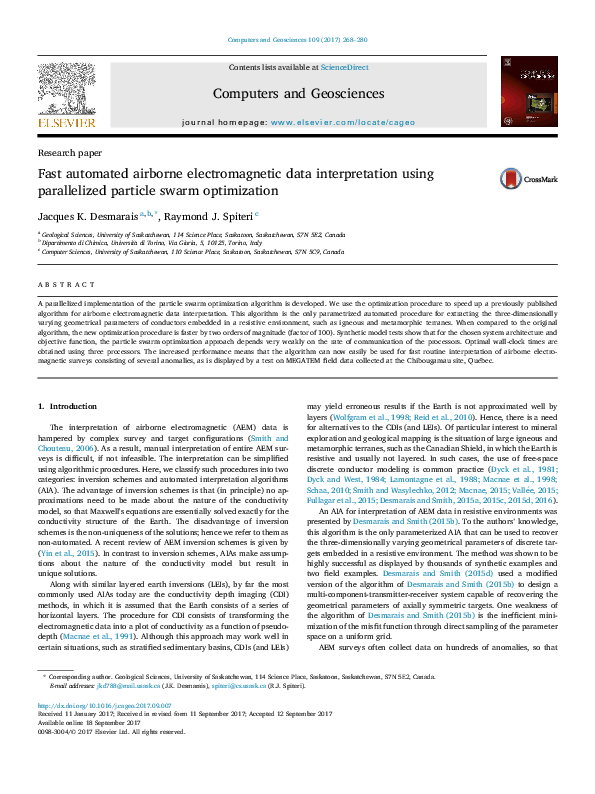 Pdf Fast Automated Airborne Electromagnetic Data Interpretation Using