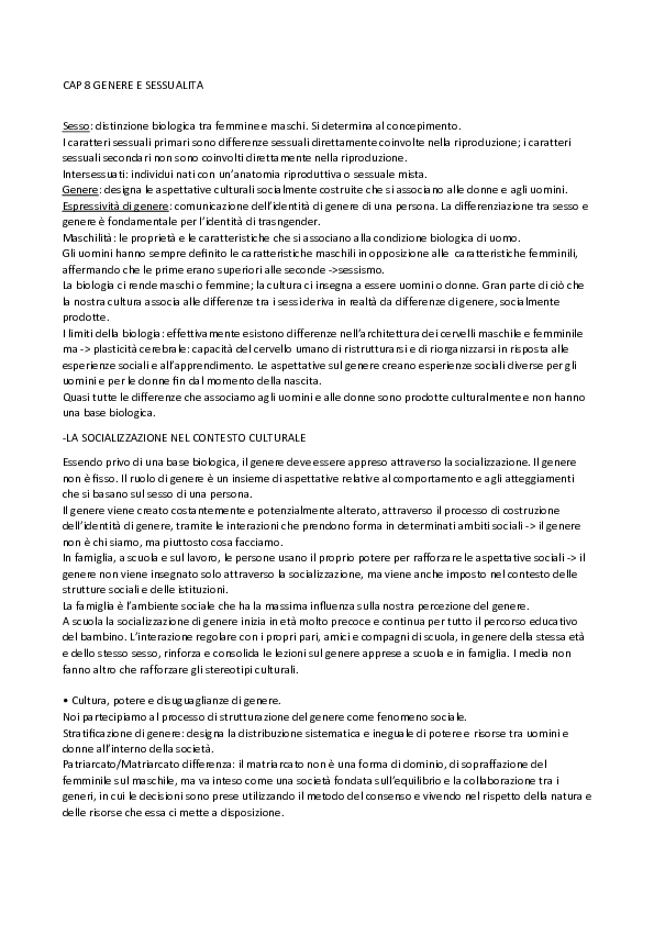 (DOC) CAP 8 GENERE E SESSUALITA