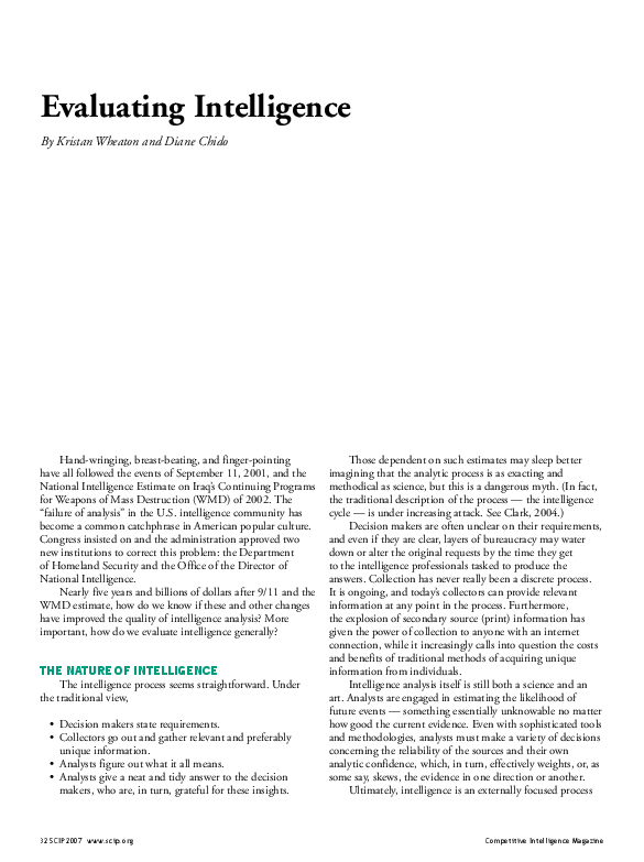 (PDF) Evaluating Intelligence