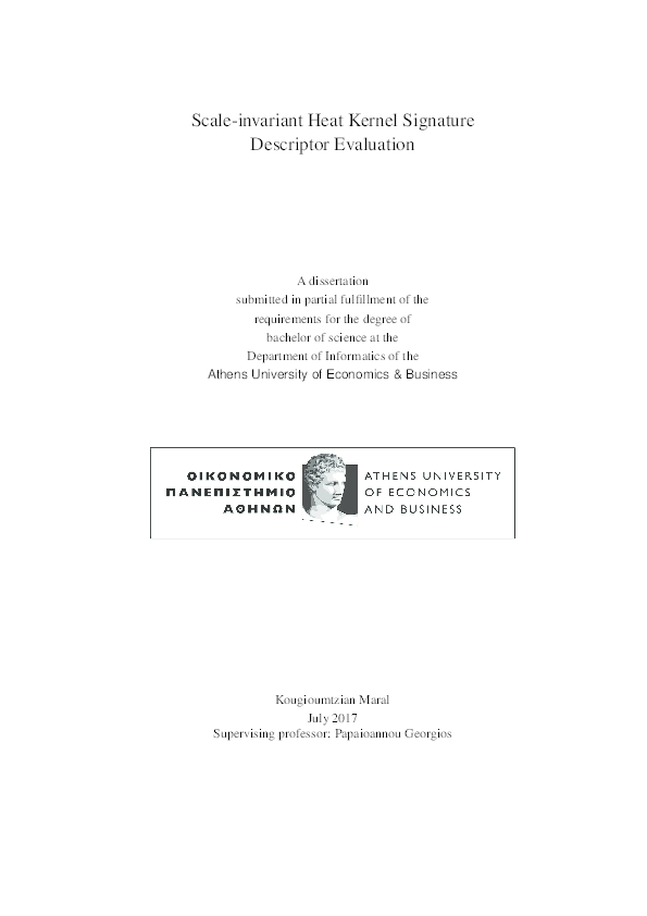 (PDF) Scale-invariant Heat Kernel Signature Descriptor Evaluation