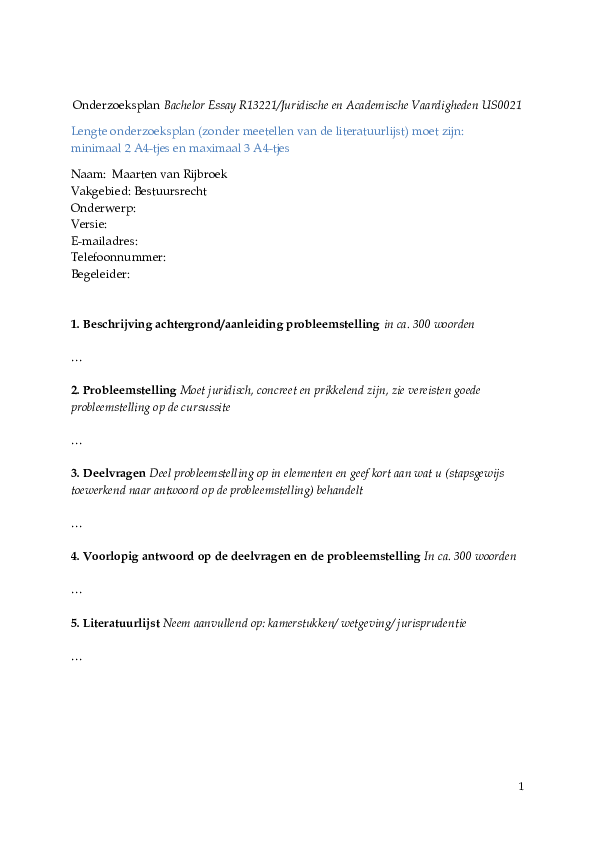 (DOC) Formulier onderzoeksplan