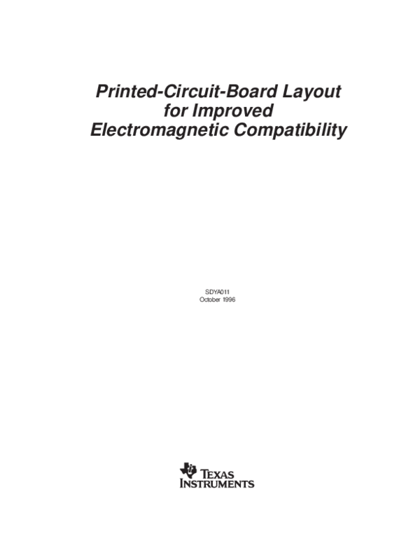 (PDF) Printed-Circuit-Board Layout for Improved Electromagnetic ...