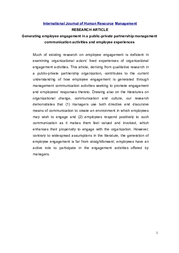 Doc International Journal Of Human Resource Management Research Article