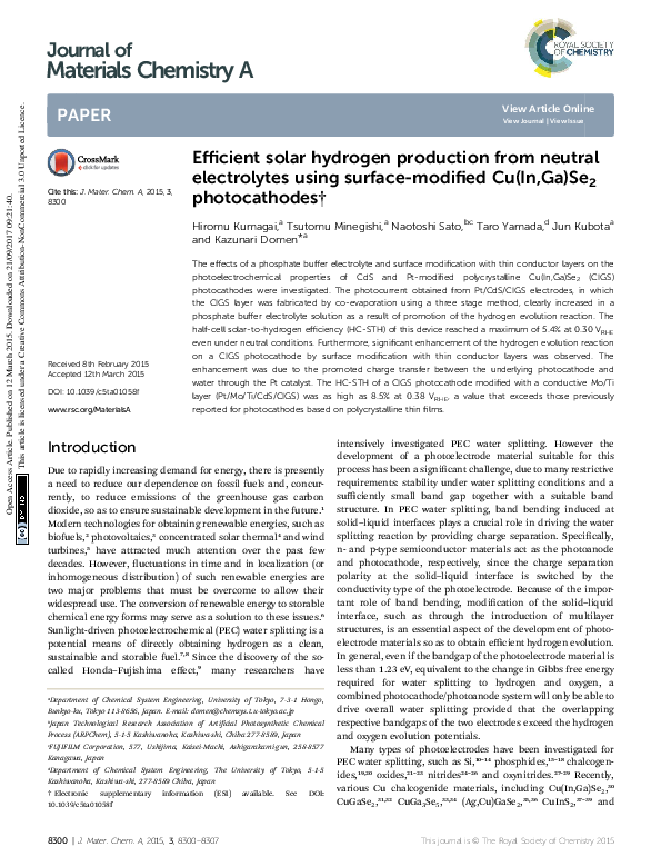 (PDF) Efficient solar hydrogen production from neutral electrolytes ...